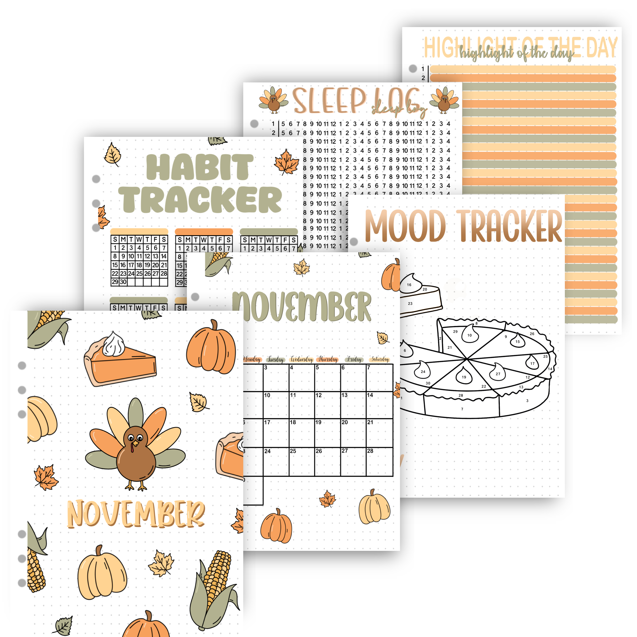 November 2026 Bullet Journal Spreads | Binder-Ready Journal Page