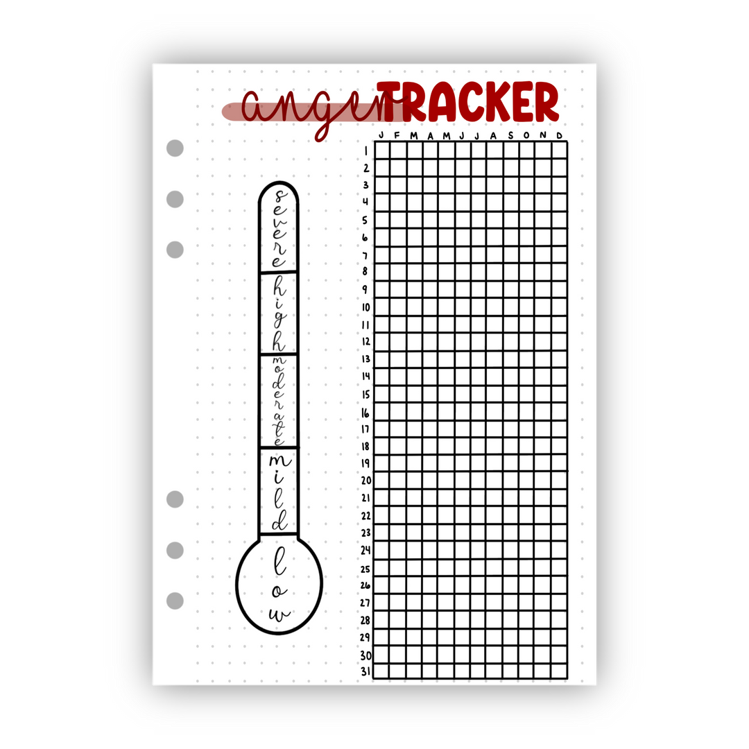 Anger Tracker | Binder-Ready Journal Page