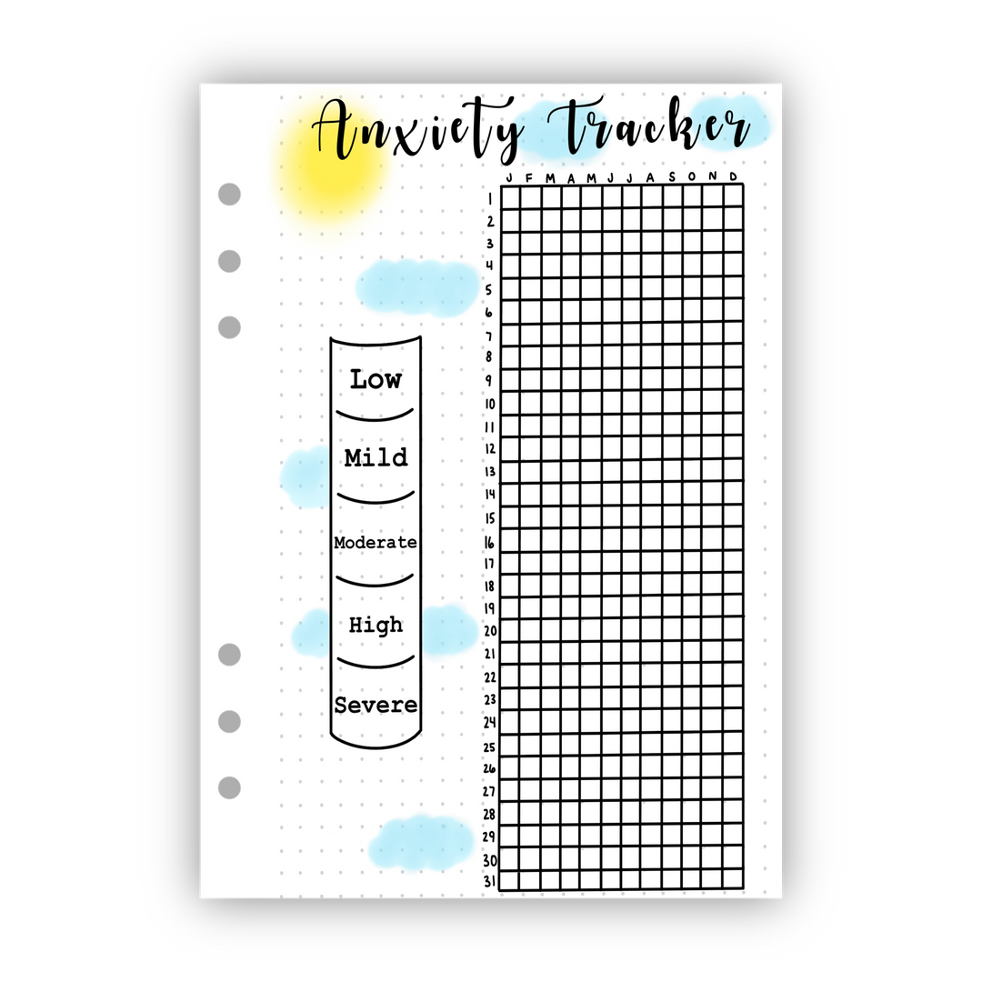 Anxiety Tracker | Binder-Ready Journal Page – Jessica's Journal