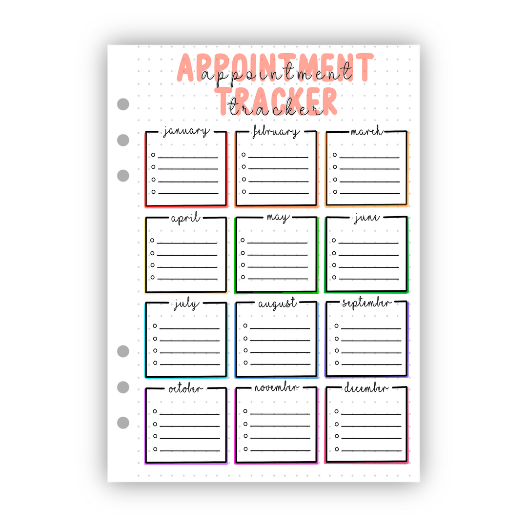 Appointment Tracker | Binder-Ready Journal Page – Jessica's Journal