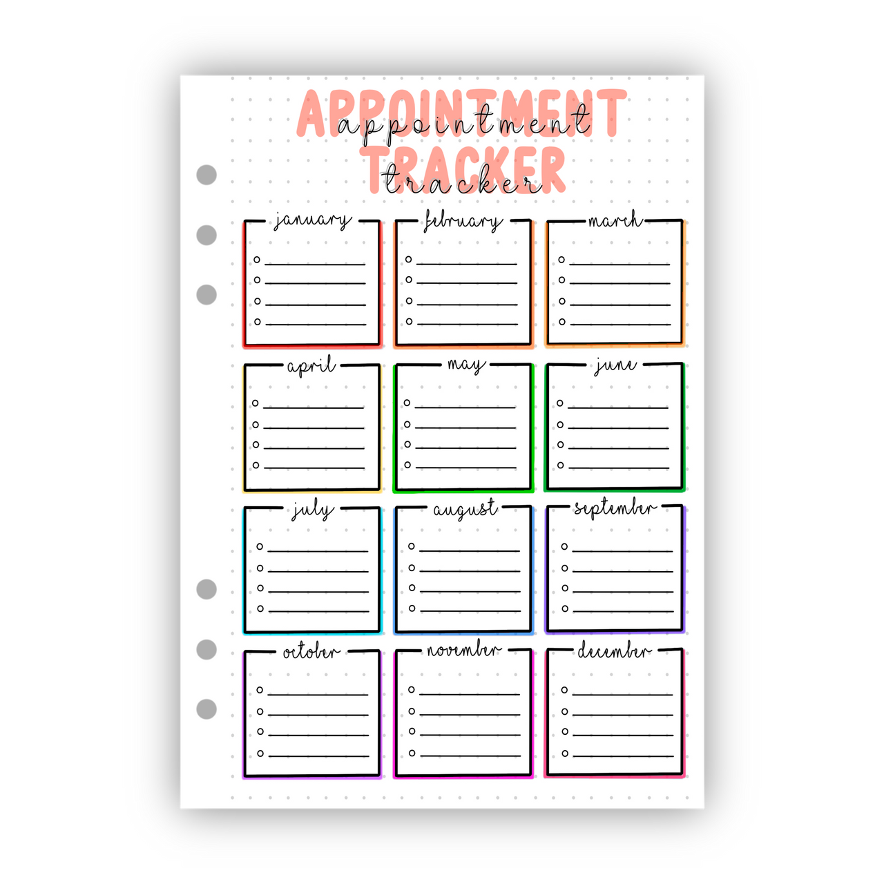 Appointment Tracker | Binder-Ready Journal Page – Jessica's Journal