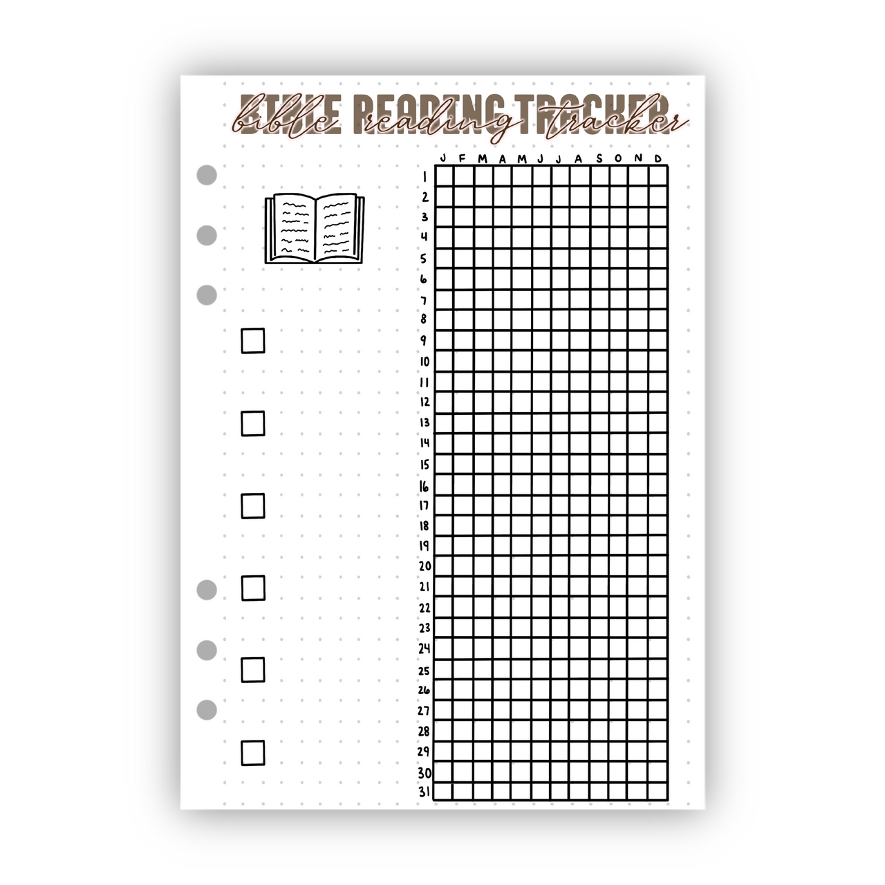 Bible Reading Tracker | Binder-Ready Journal Page