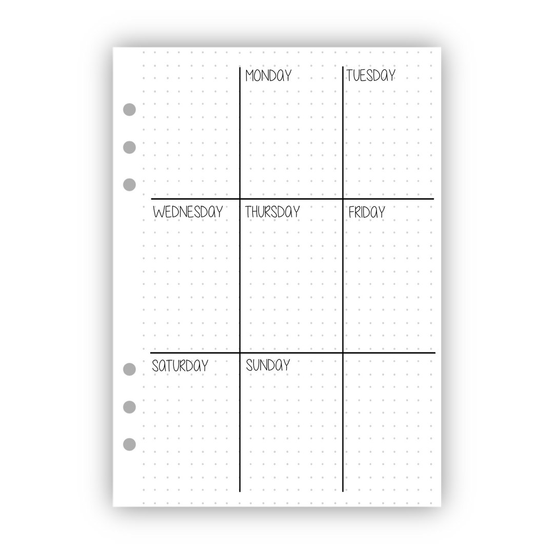 Weekly Blank Tracker | Binder-Ready Journal Page