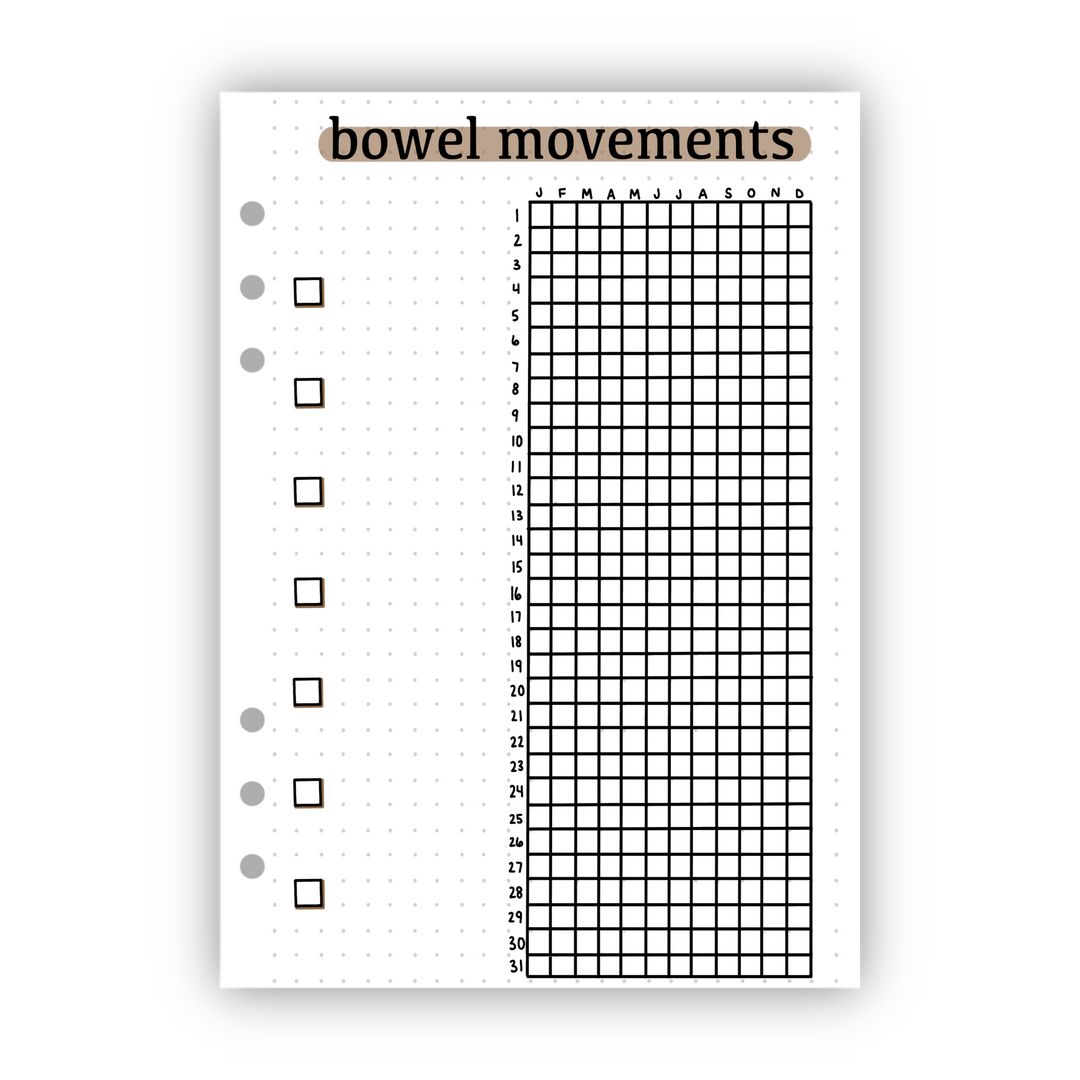 Bowel Movements Tracker | Binder-Ready Journal Page – Jessica's Journal