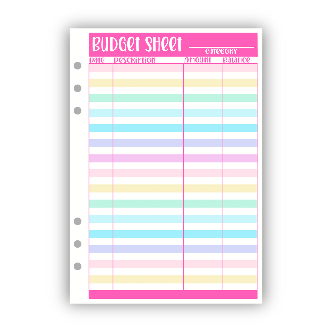 Budget Sheet | Binder-Ready Journal Page