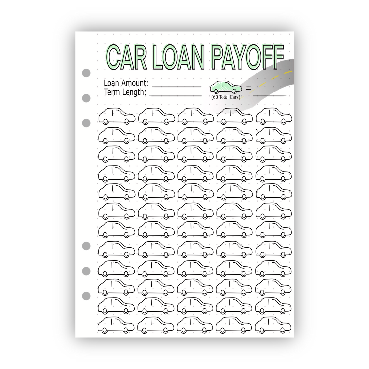 Car Loan Payoff Tracker | Binder-Ready Journal Page