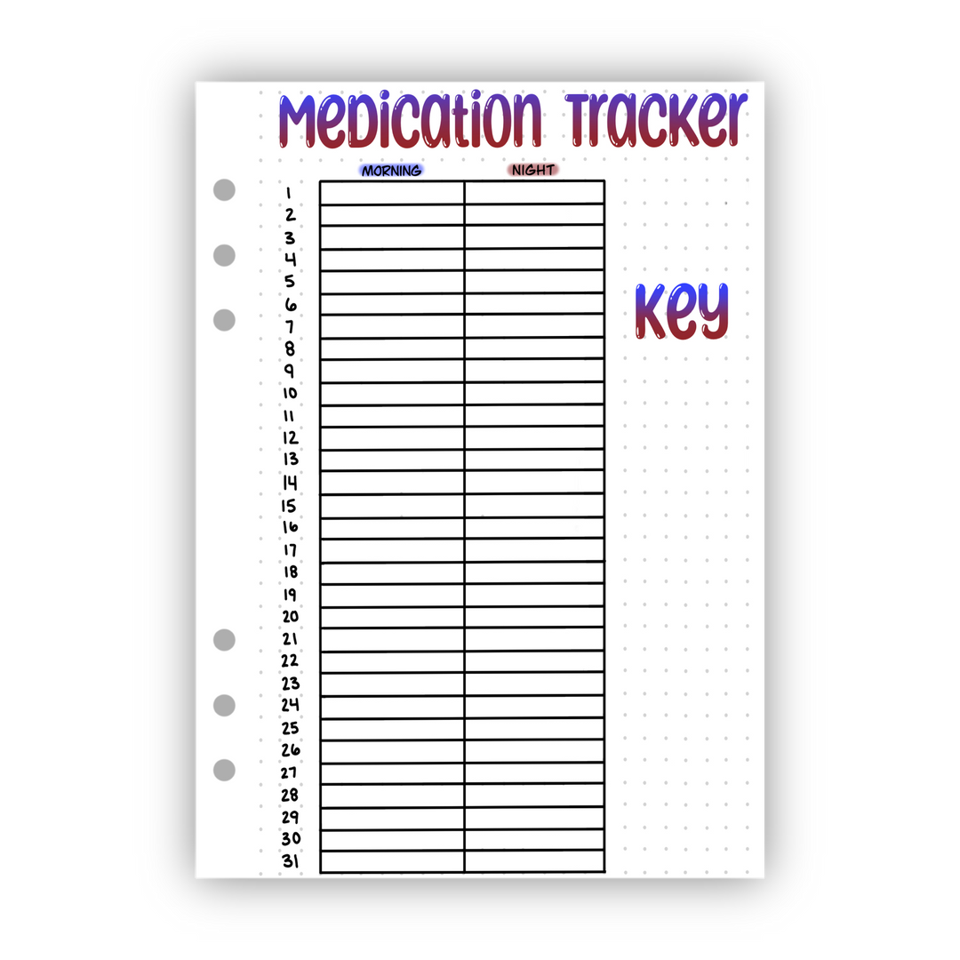 Medication Tracker | Binder-Ready Journal Page