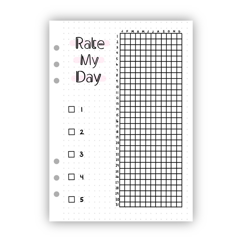 Rate My Day | Binder-Ready Journal Page