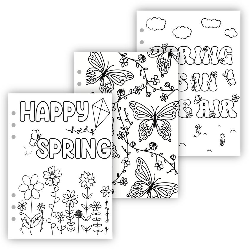 Spring Themed Coloring Pages – Jessica's Journal
