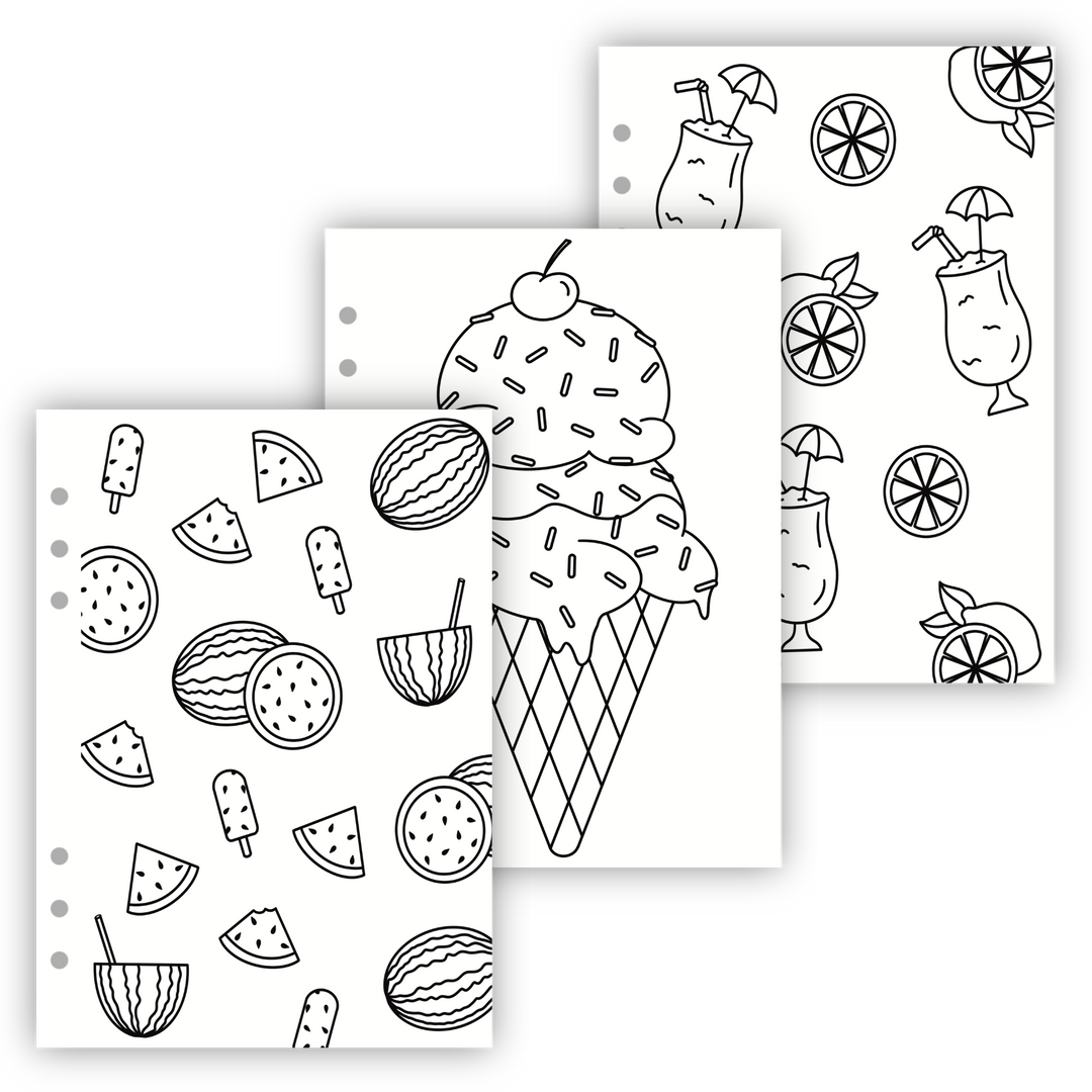 Summer Treats Coloring Pages | Binder-Ready Journal Page – Jessica's ...