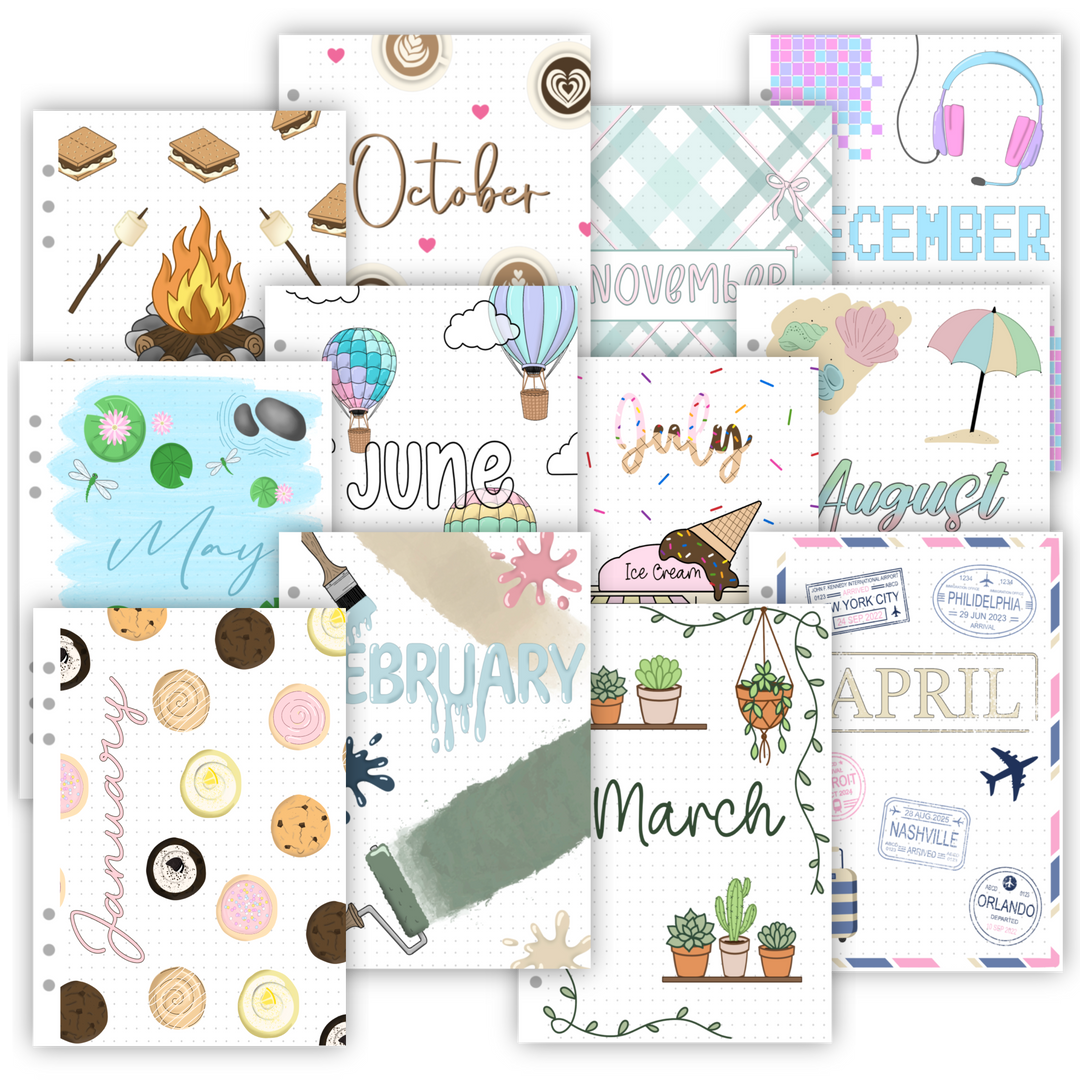 Premade Bullet Journal Spreads | 2026 Full Year