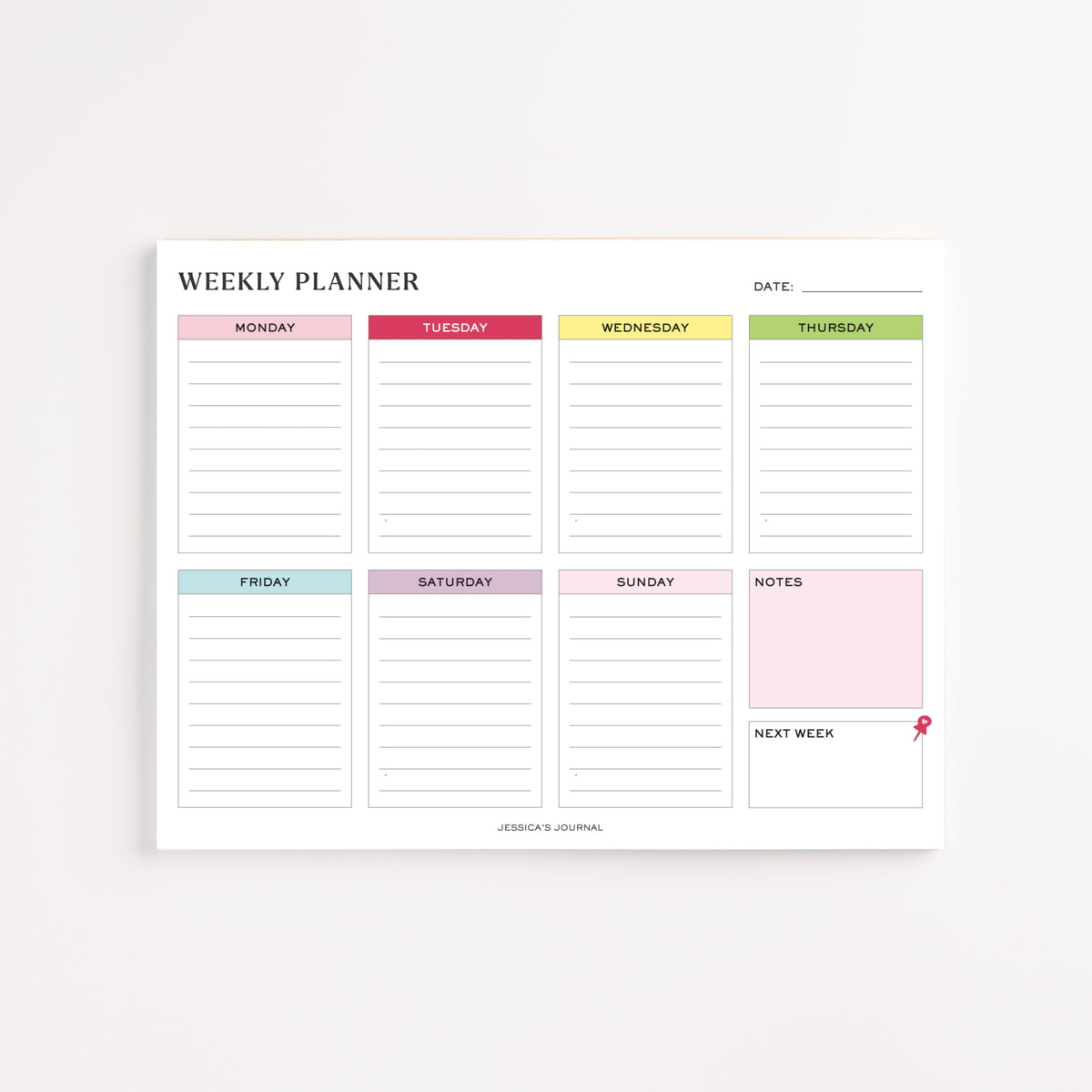 Weekly Planner Notepad